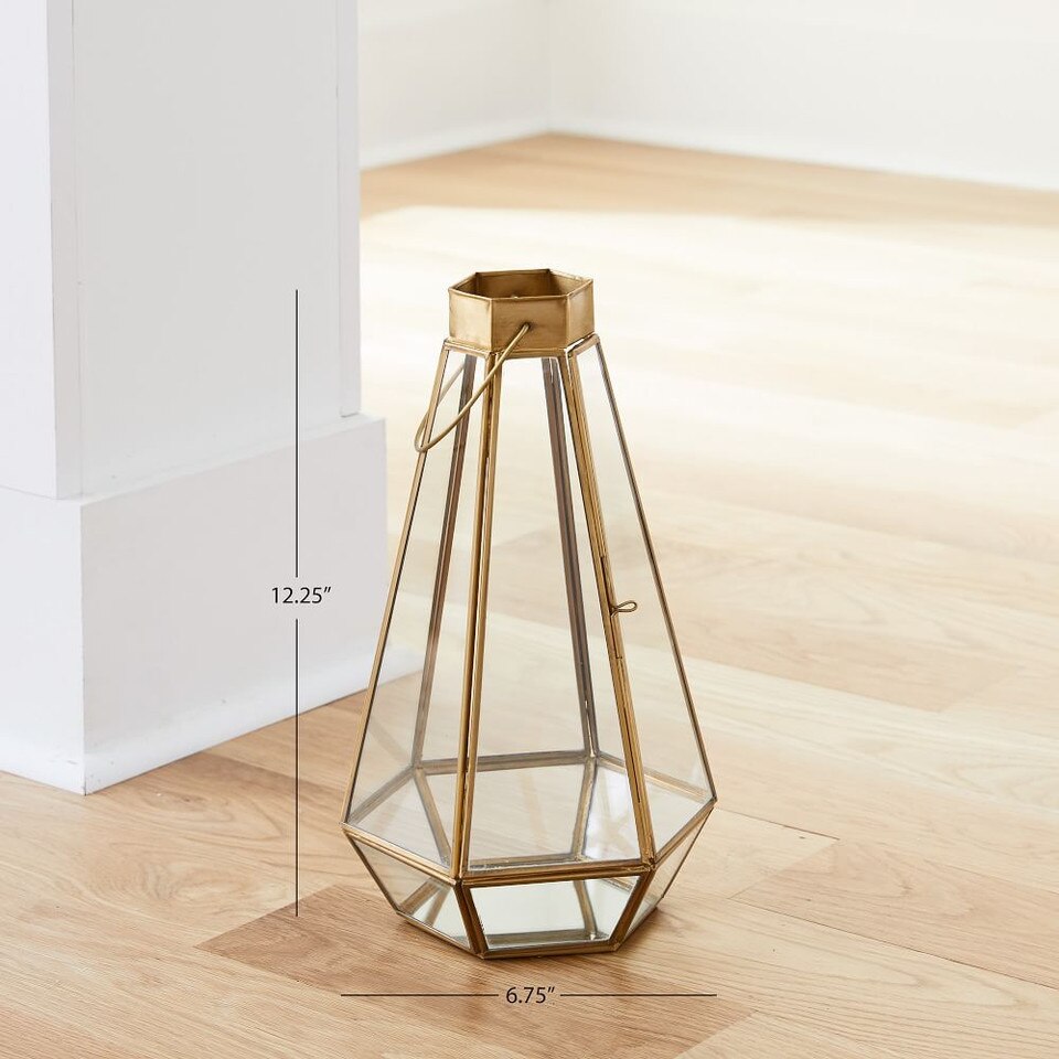 Faceted Glass Metal Lanterns West Elm Uk